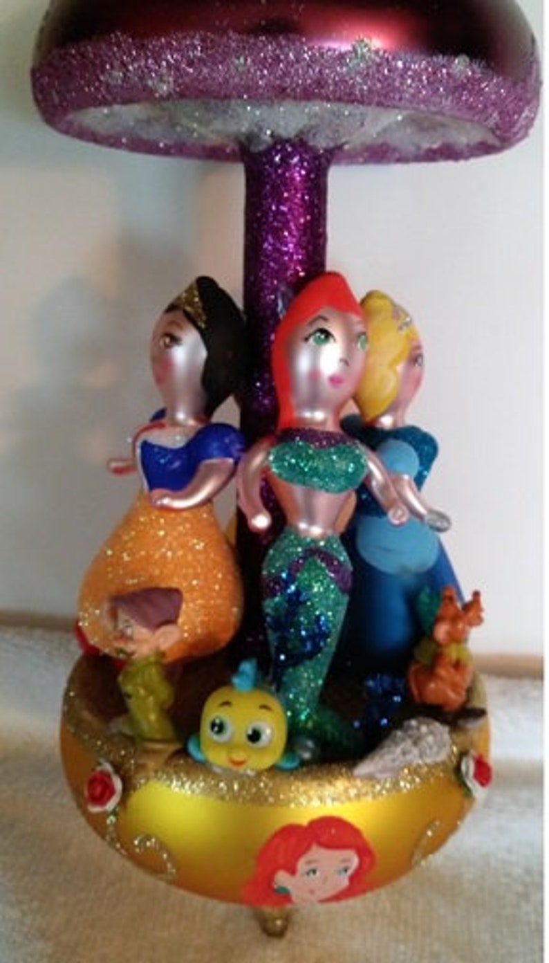 New Italian Blown Glass Disney Princess’ Carousel Christmas Ornament ...