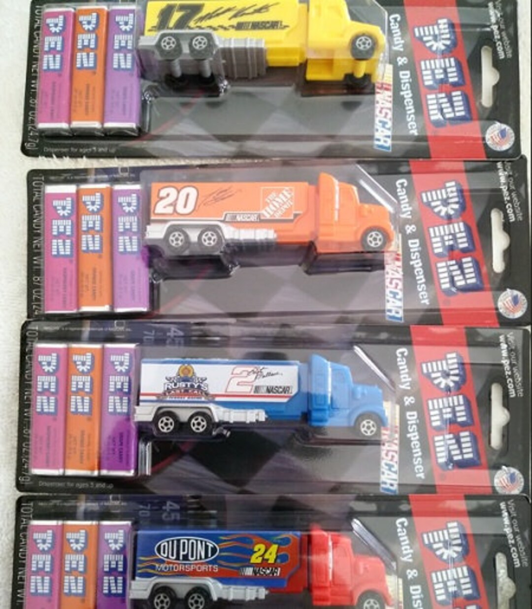 Rare New Set of 4 Vintage 2005 NASCAR Pez Dispensers Rusty Wallace ...