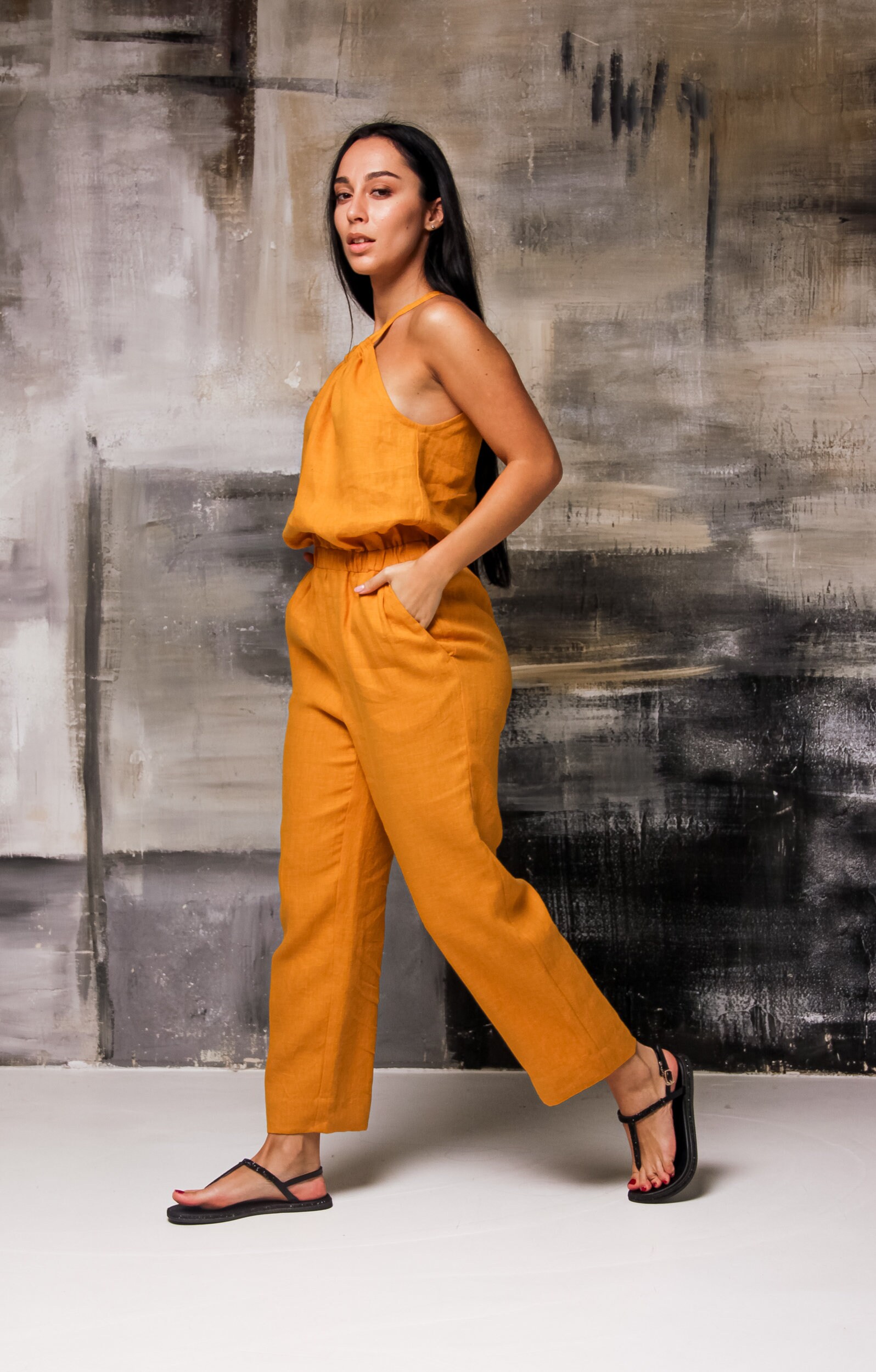 Linen jumpsuits for womenLinen overalls womenLinen dungarees | Etsy