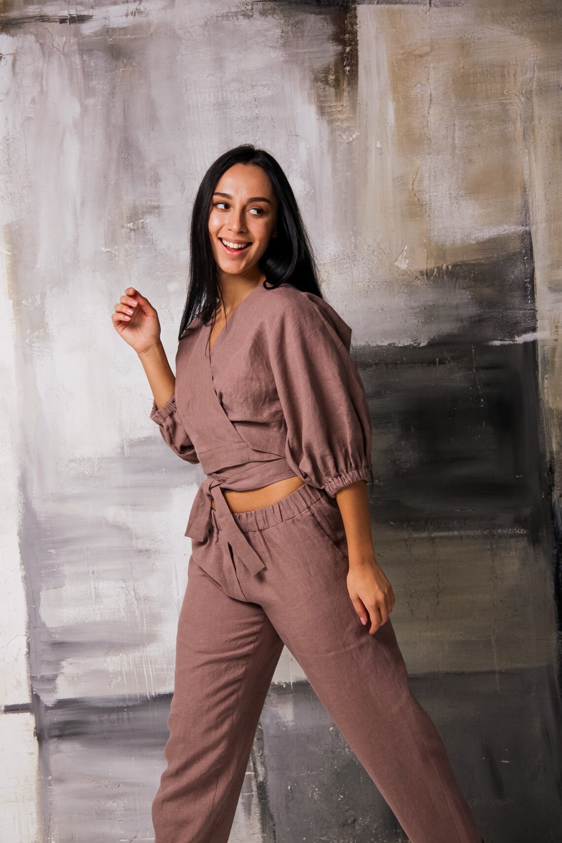 Ensemble de deux pièces en lin pour femmes ensemble en lin - Etsy France