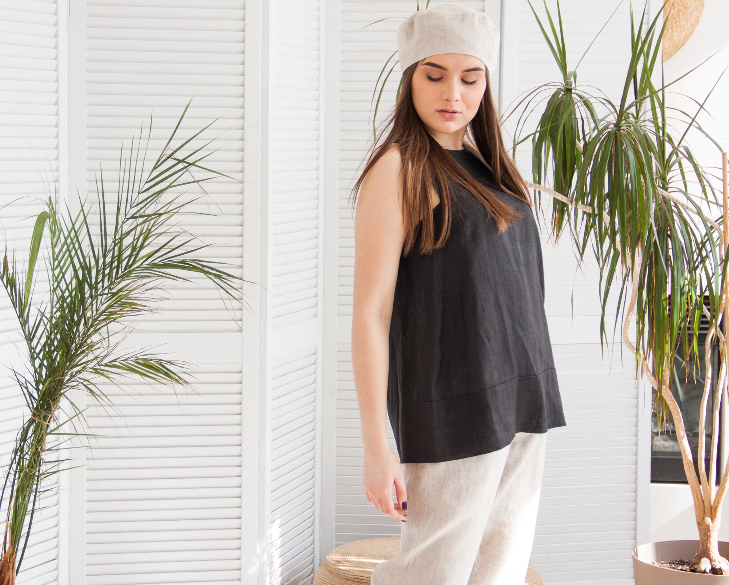 Linen Beret Hat, French Beret, Painter Hat, Beret for Women Summer ...