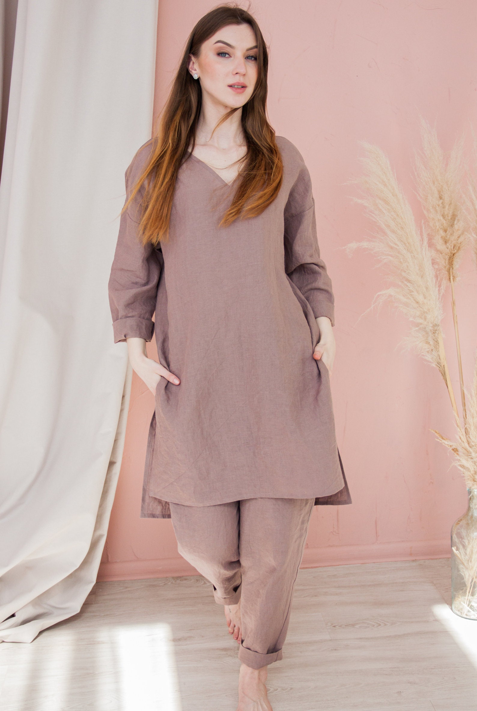 Linen Lounge Set Women, Lounge Wear for Women Summer, Linen Set Womens ...