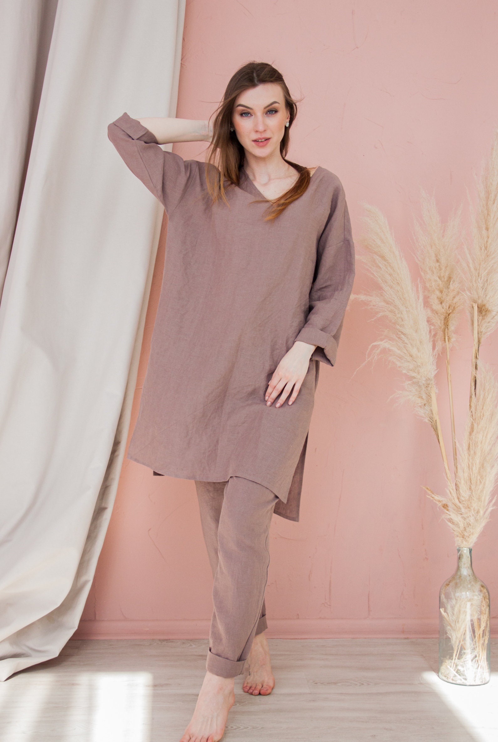 Linen Lounge Set Women, Lounge Wear for Women Summer, Linen Set Womens ...