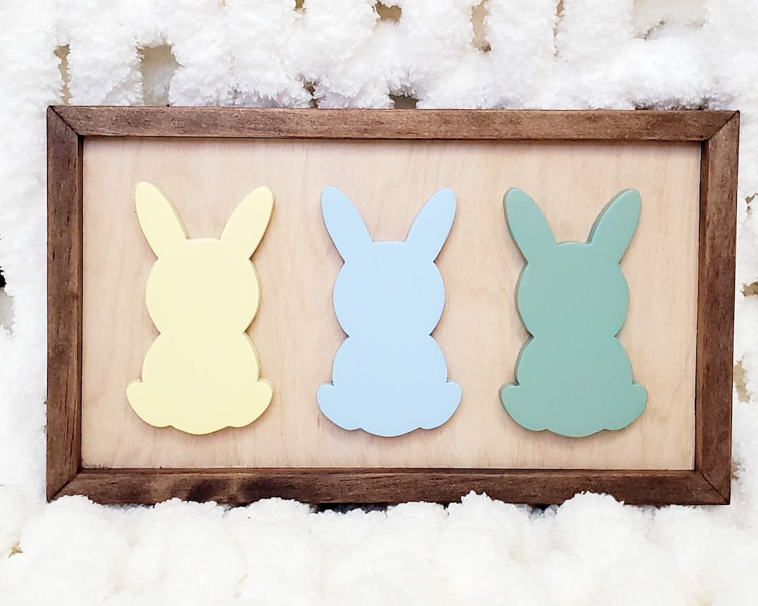 Easter Decor/ Spring Shelf Sitter/ Easter Shelf Decor/ Bunny Nursery ...