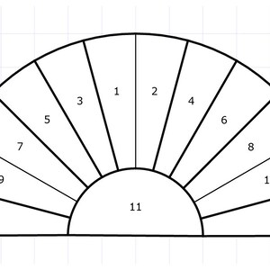 Stained Glass Pattern Digital Download SEMICIRCLE W BEVEL - Etsy