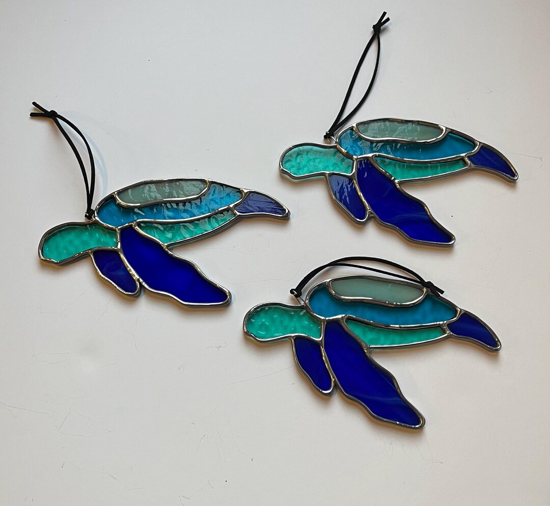 Stained Glass Sea Turtle Suncatcher - Etsy
