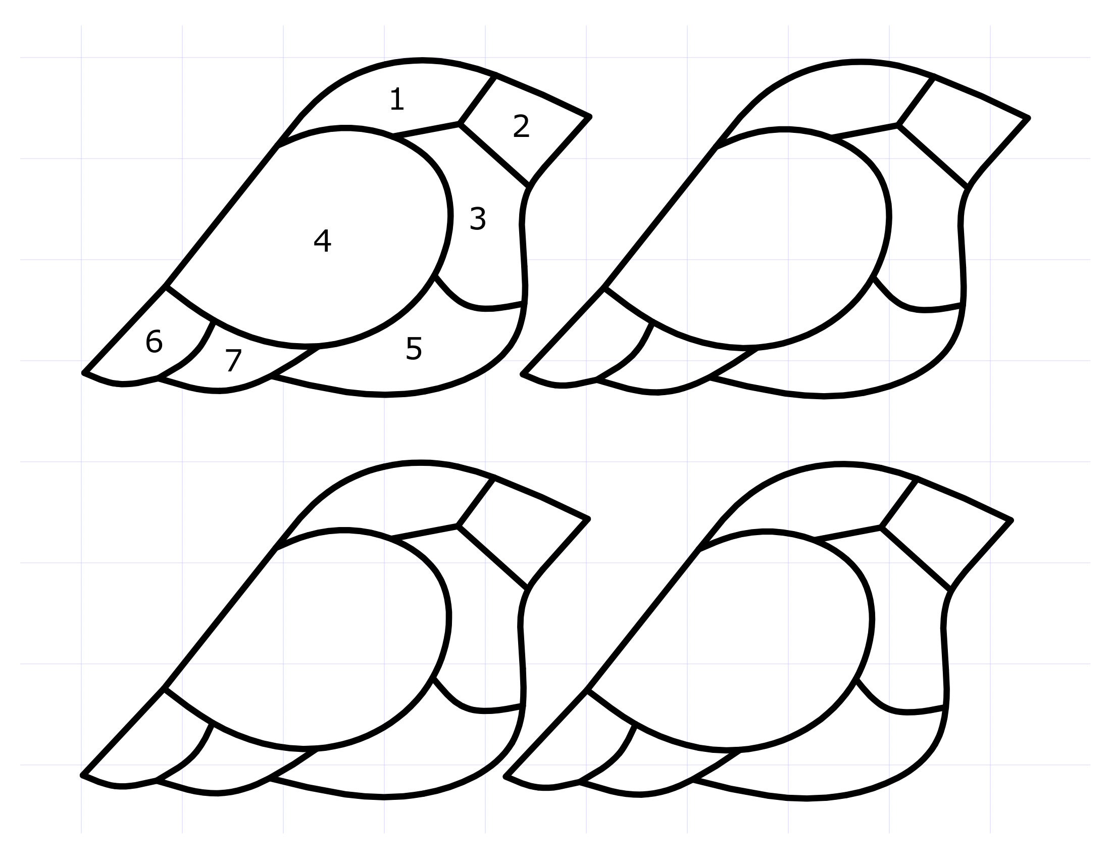Stained Glass Pattern Digital Download PATCHWORK BIRD - Etsy