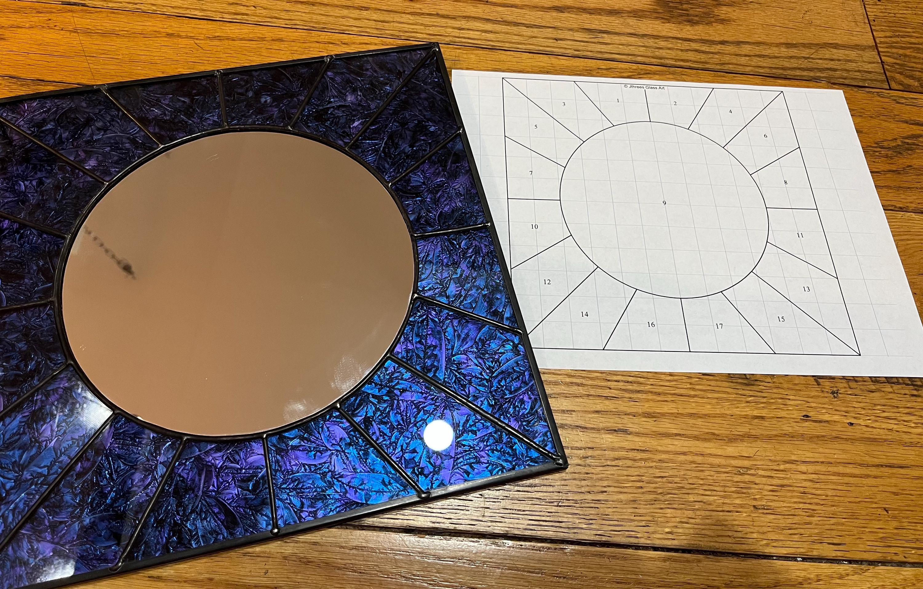 Stained Glass Pattern- Digital Download- 11 Inch Square Mirror- 17 PC ...