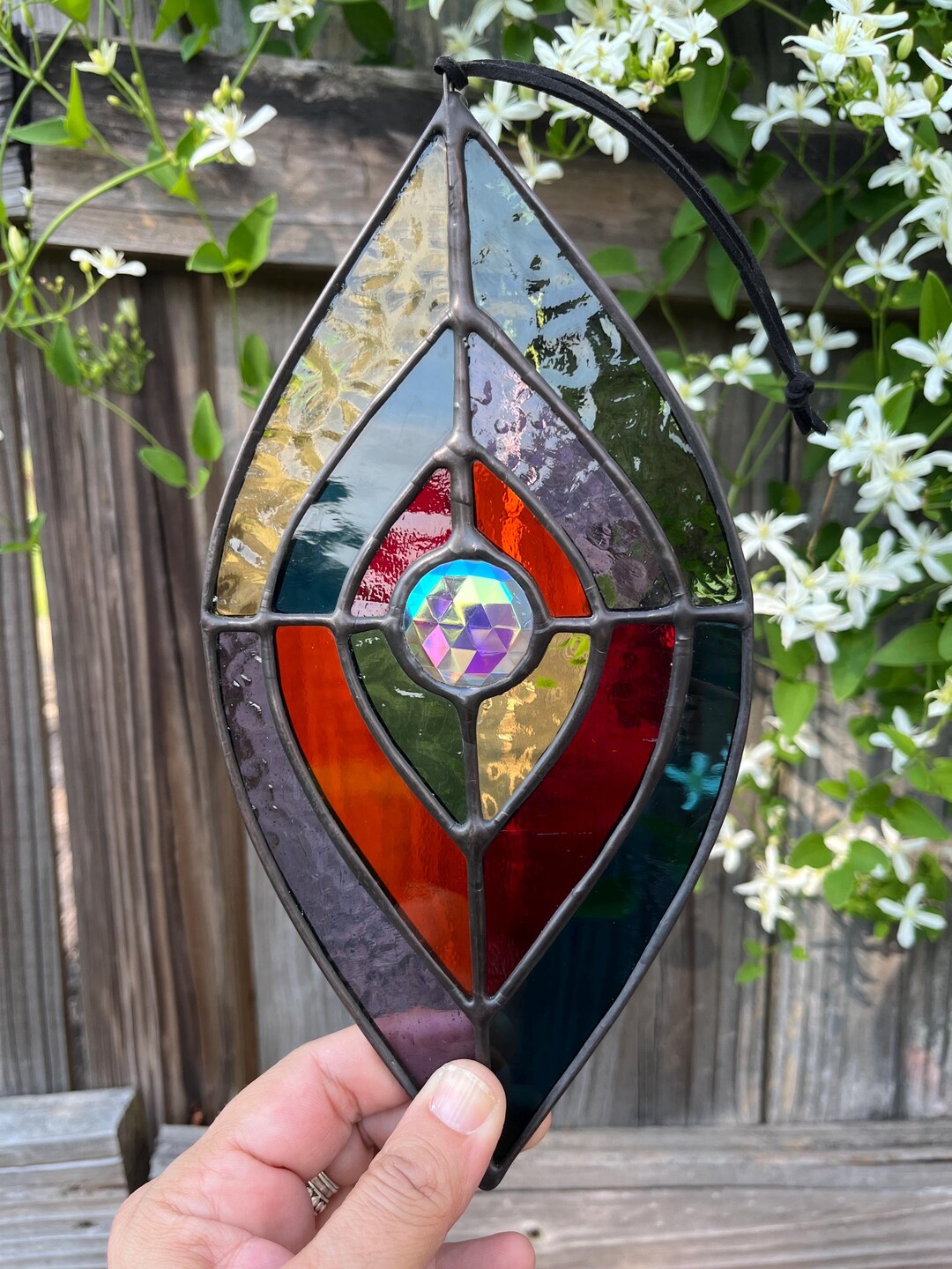 Stained Glass Art - Side Eye Rainbow With a Trichoic Faceted Glass ...