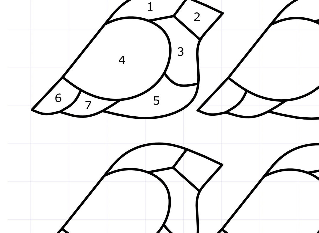 Stained Glass Pattern- Digital Download- PATCHWORK BIRD - Etsy