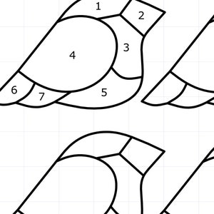 Stained Glass Pattern- Digital Download- PATCHWORK BIRD - Etsy