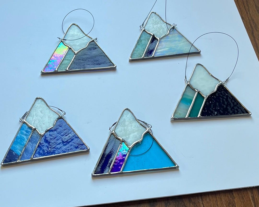 Stained Glass Mini Mountain Suncatcher - Etsy