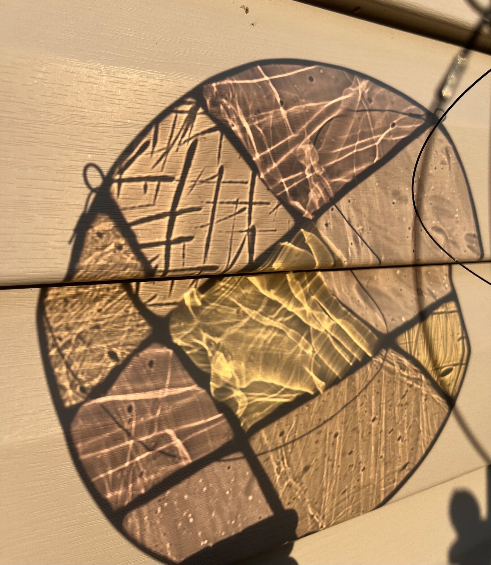 Stained Glass Round Abstract Panel Suncatcher - Etsy