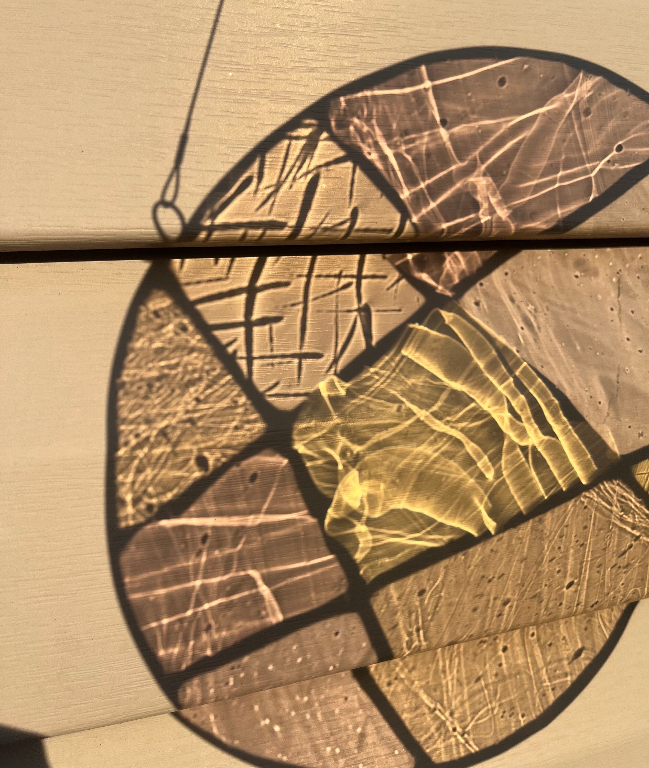Stained Glass Round Abstract Panel Suncatcher - Etsy