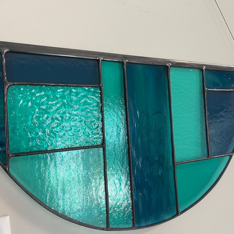 Aqua Stained Glass - Etsy