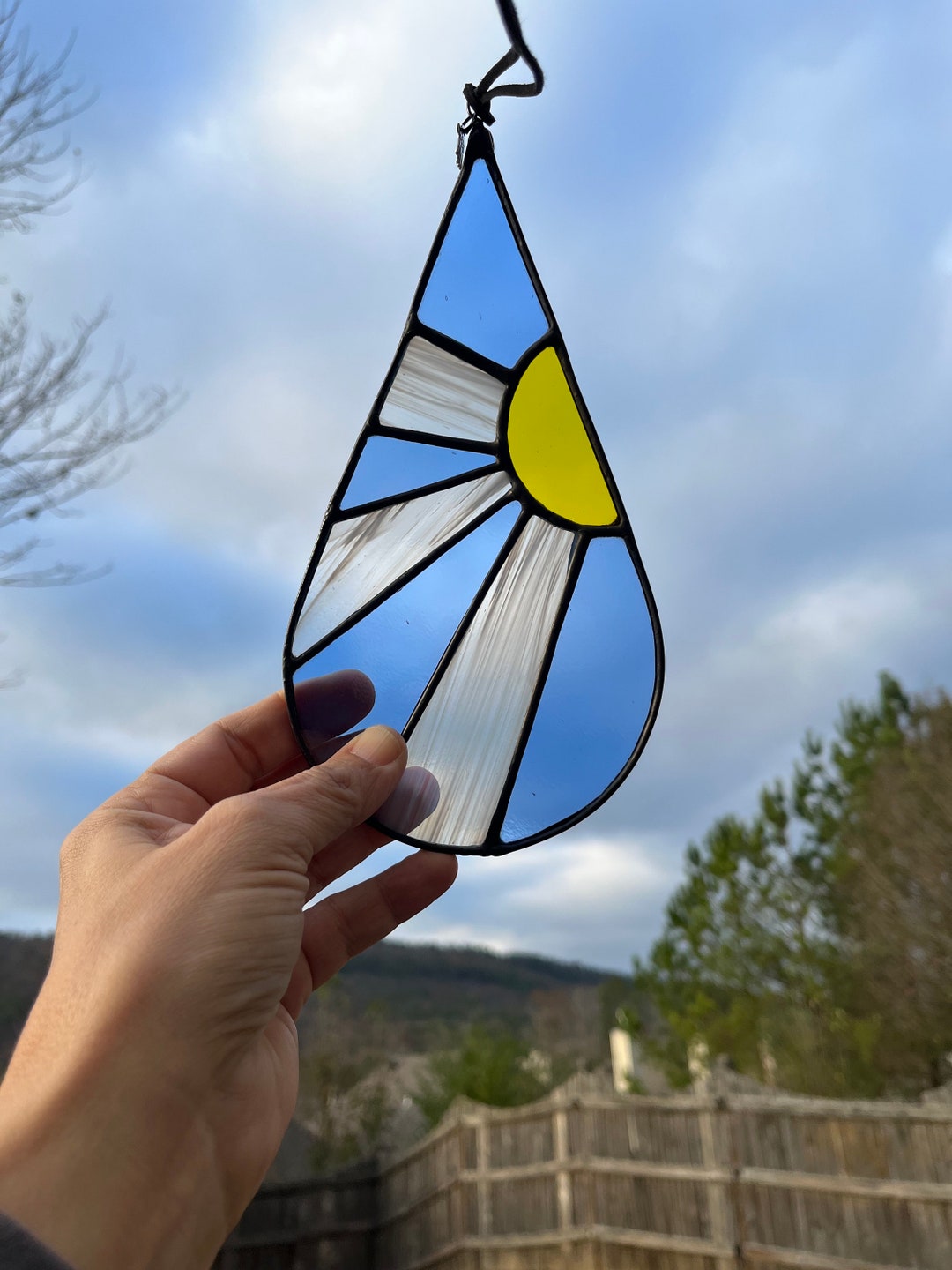 Teardrop Colorful Stained Glass Stained Glass Suncatcher Stained Glass ...
