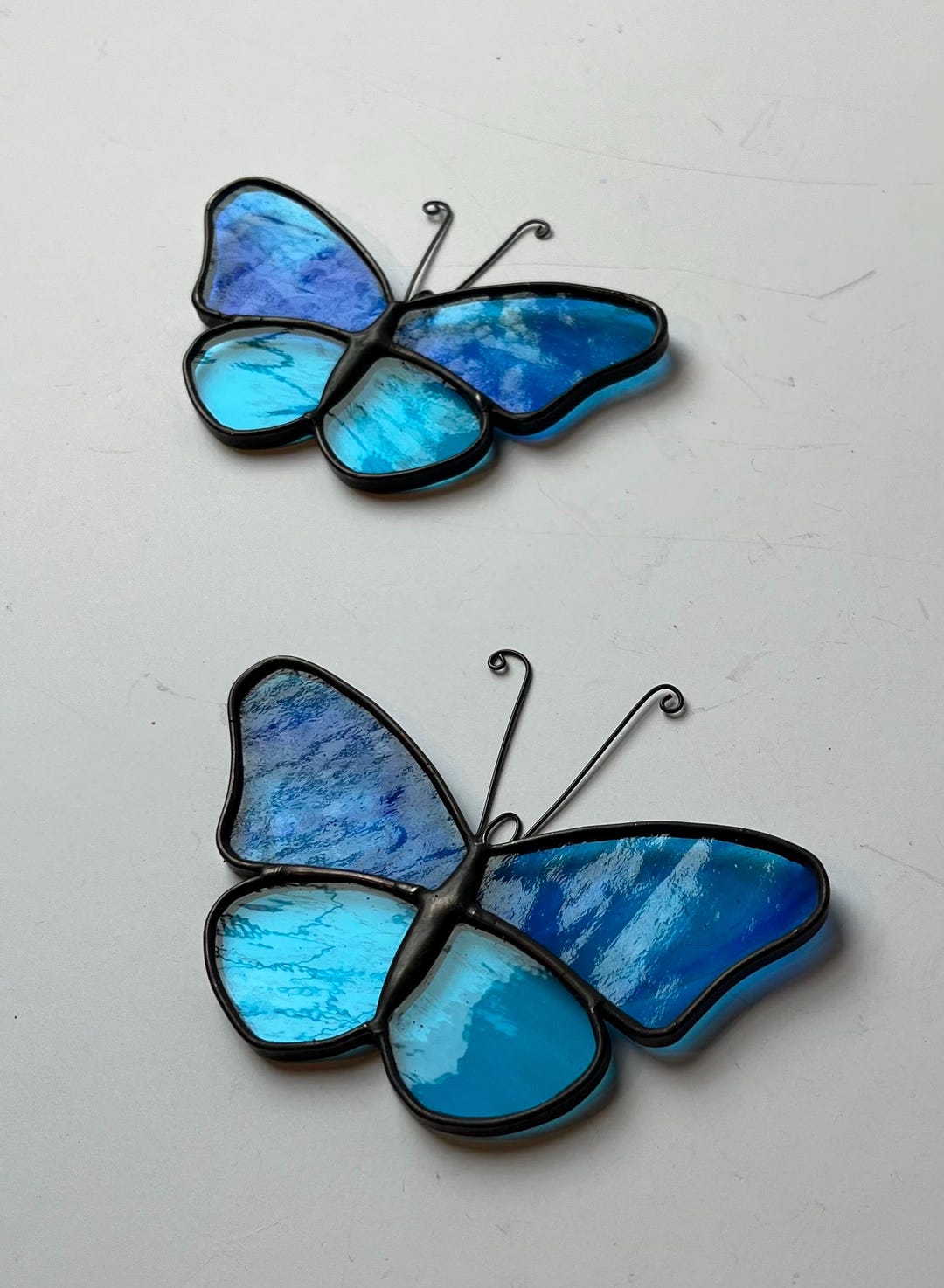 Stained Glass Butterfly Suncatcher- Blue - Etsy