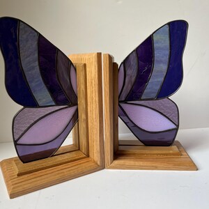 Stained Glass Bookends- Butterfly Wings- Purple - Etsy