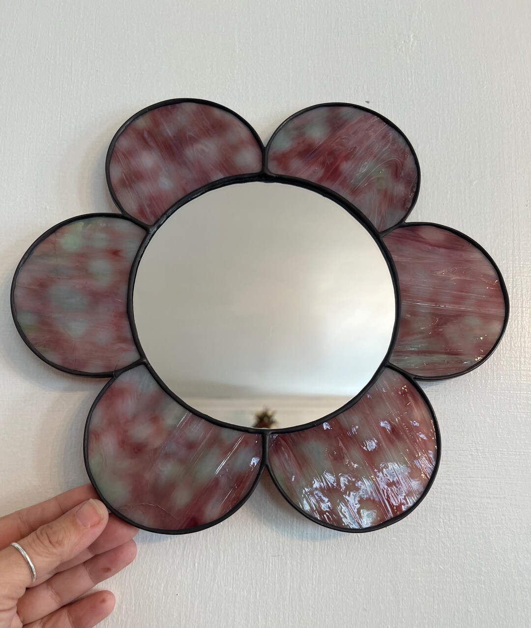 Stained Glass Mirror- Gazing Daisy- Purple Mottled - Etsy