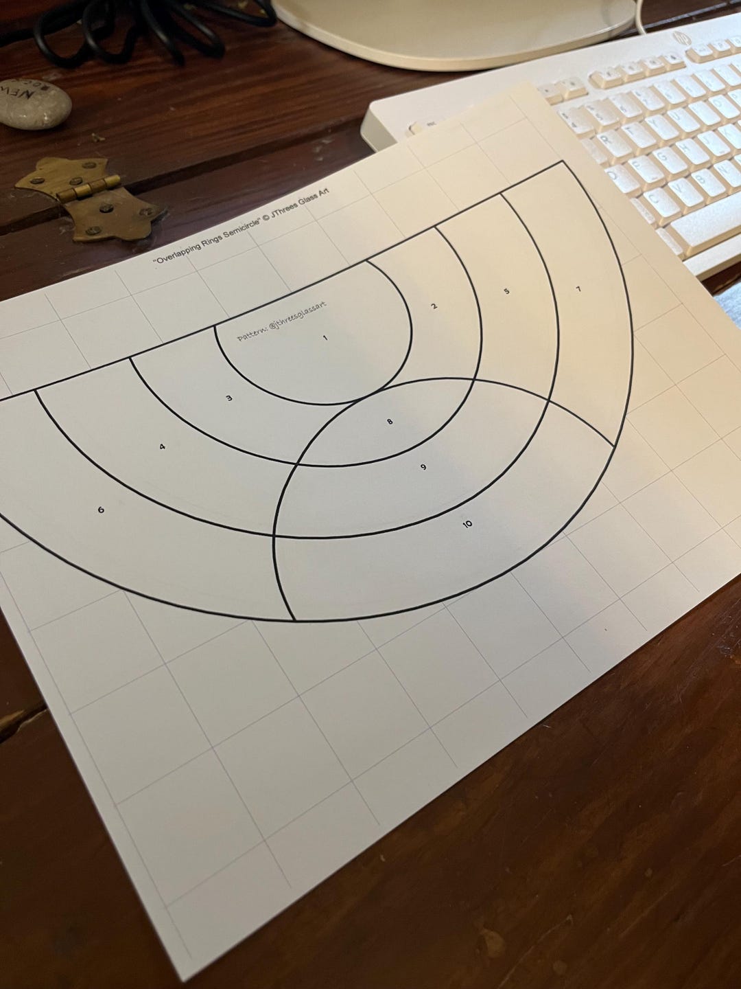 Stained Glass Pattern- Digital Download- Semicircle- Overlapping Rings ...
