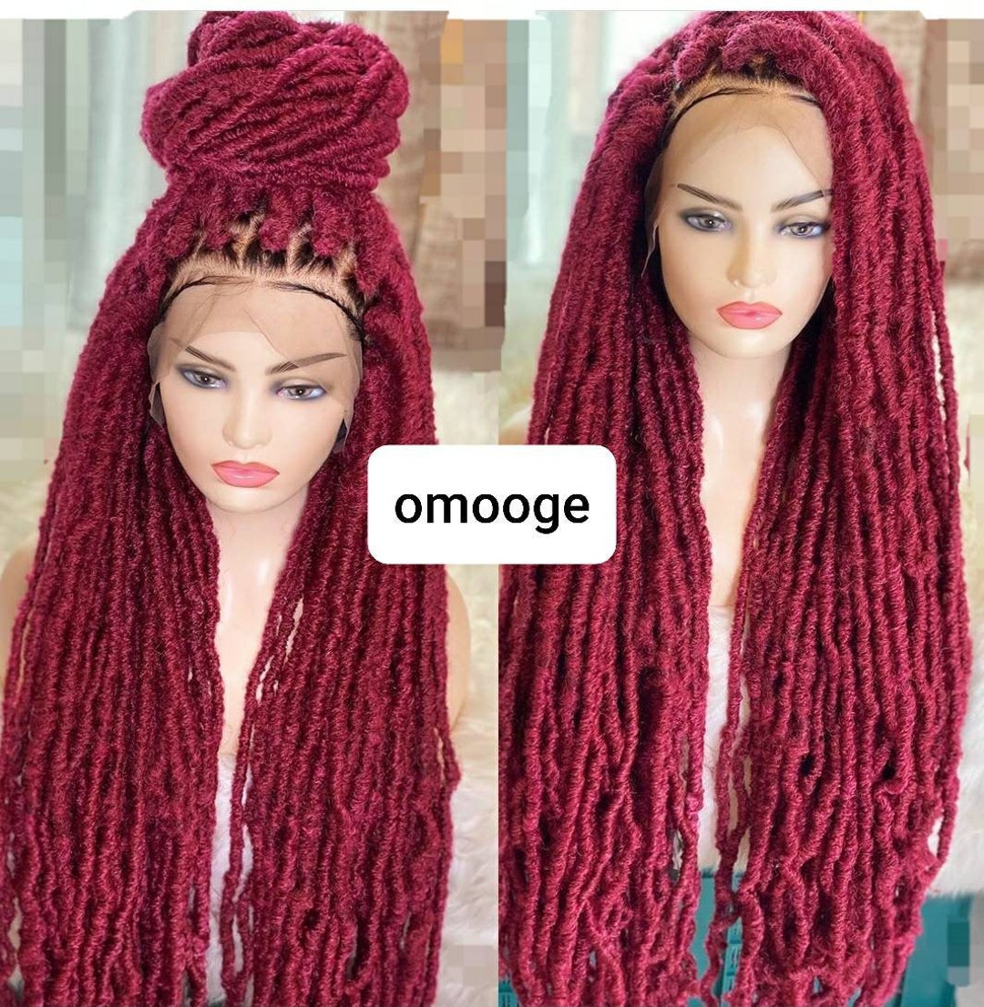 Wine Faux Locs Wig - Etsy