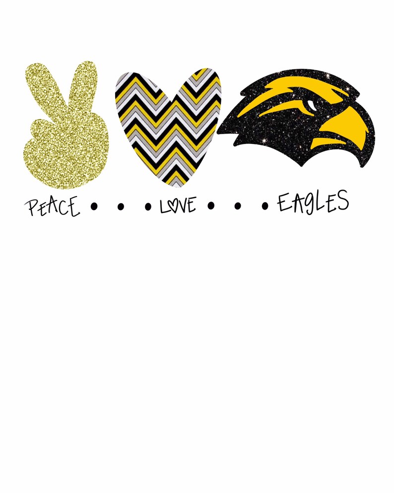 PNG Digital Download, Peace, Love, Eagles, Usm, Southern Mississippi ...