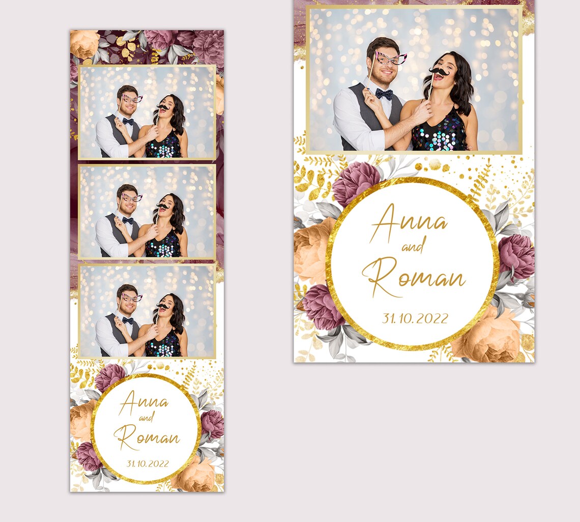 Photo Booth Template, Autumn Wedding Photo Booth Template, Photo Booth ...