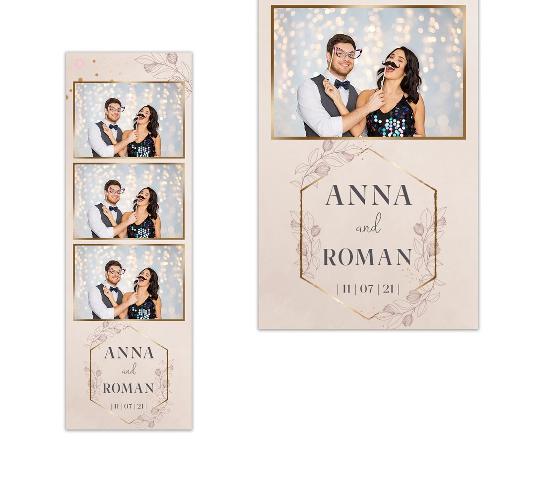 Wedding Photobooth Template, Floral Photobooth Template, 2x6 Wedding ...