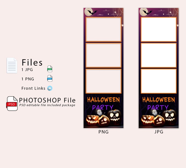 Halloween Photo Booth Template, Photo Booth Template, Photobooth ...