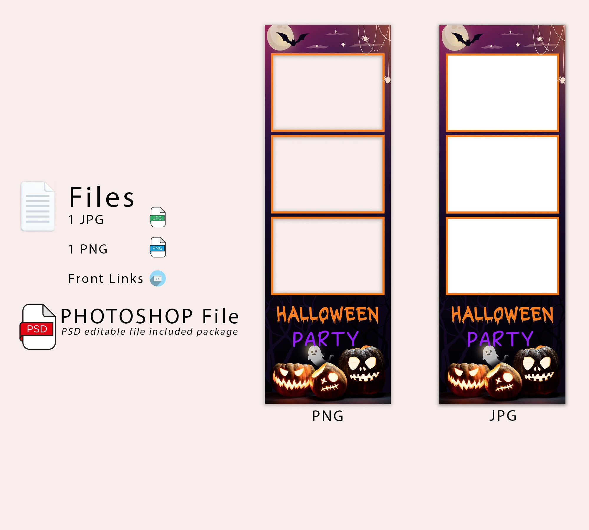 Halloween Photo Booth Template, Photo Booth Template, Photobooth ...