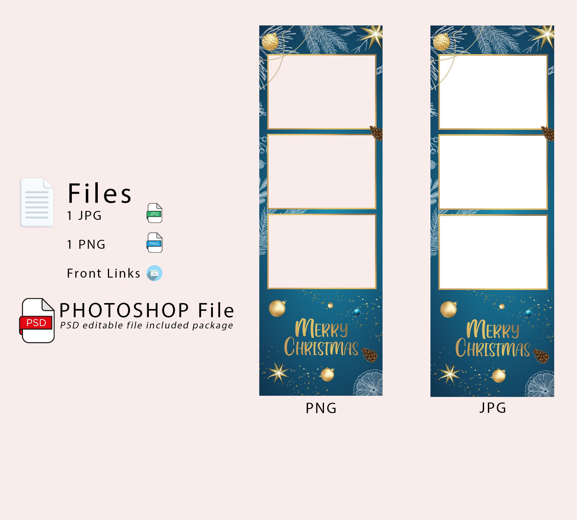 Winter Photo Booth Template, Snowy Photo Booth Template, Photo Booth ...