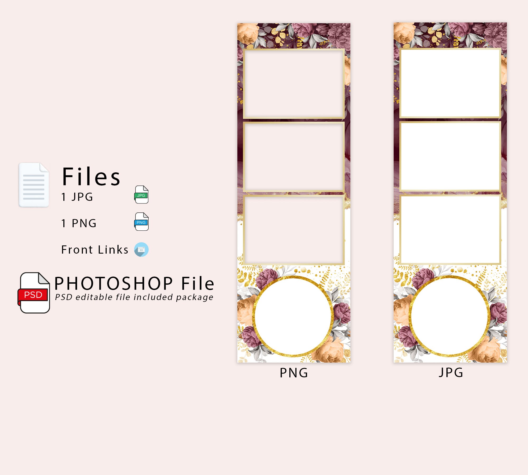 Photo Booth Template, Autumn Wedding Photo Booth Template, Photo Booth ...