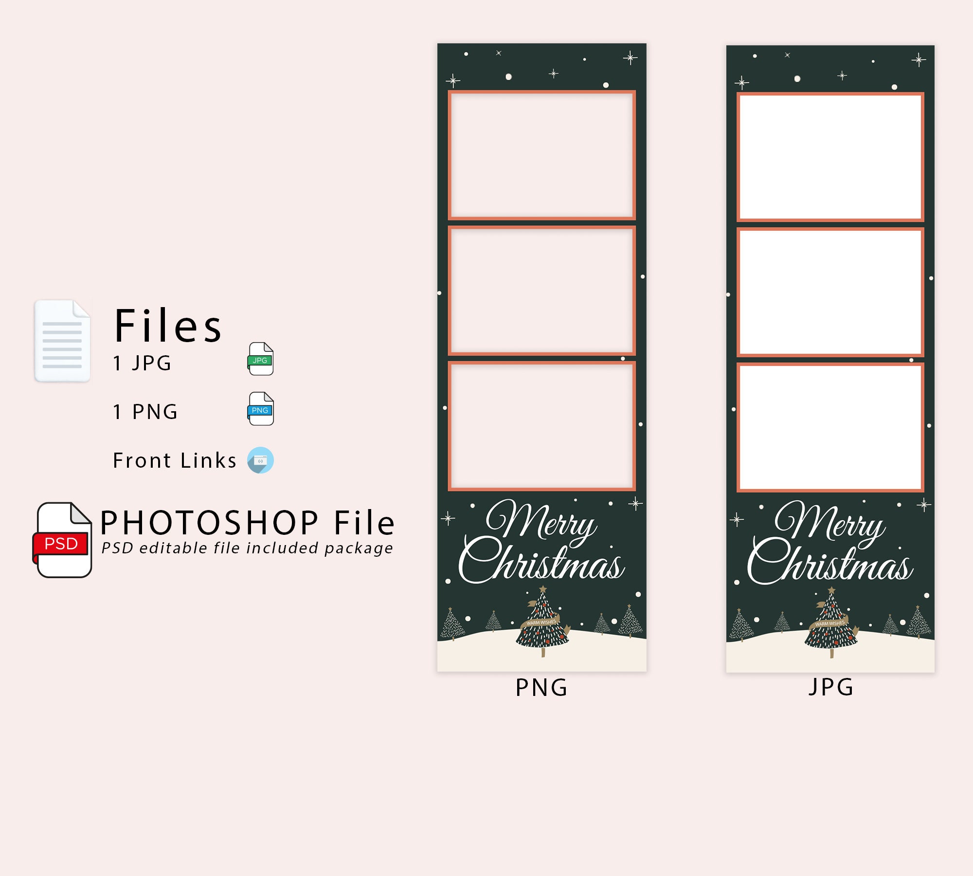 Christmas Photo Booth Template, 2x6 Template, Holiday Photo Booth ...
