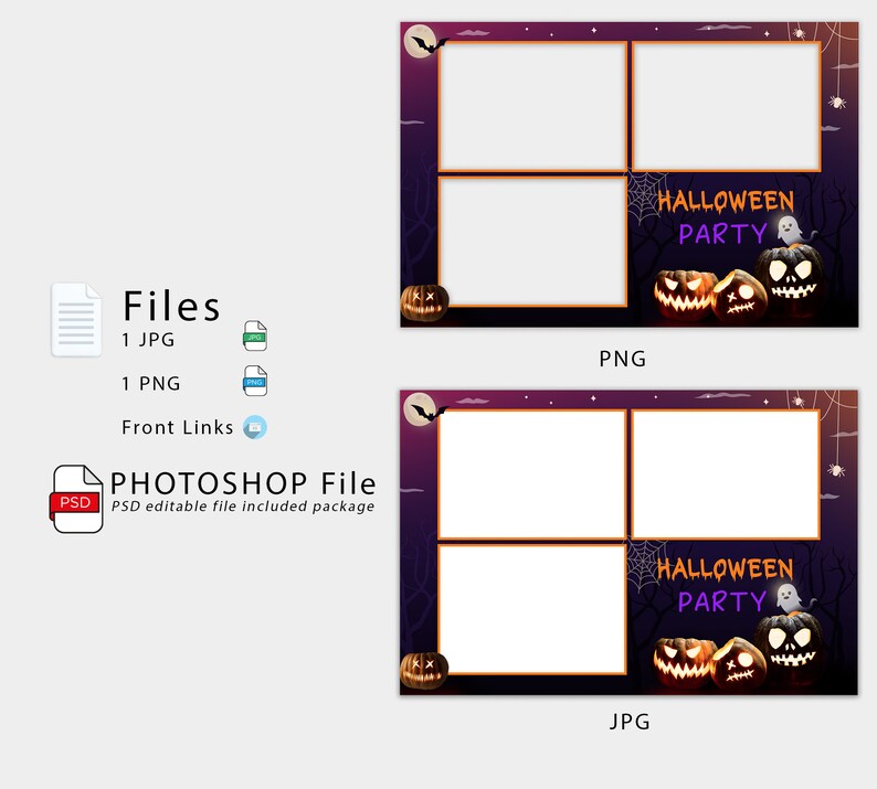 Halloween Photo Booth Template, Photo Booth Template, Photobooth ...