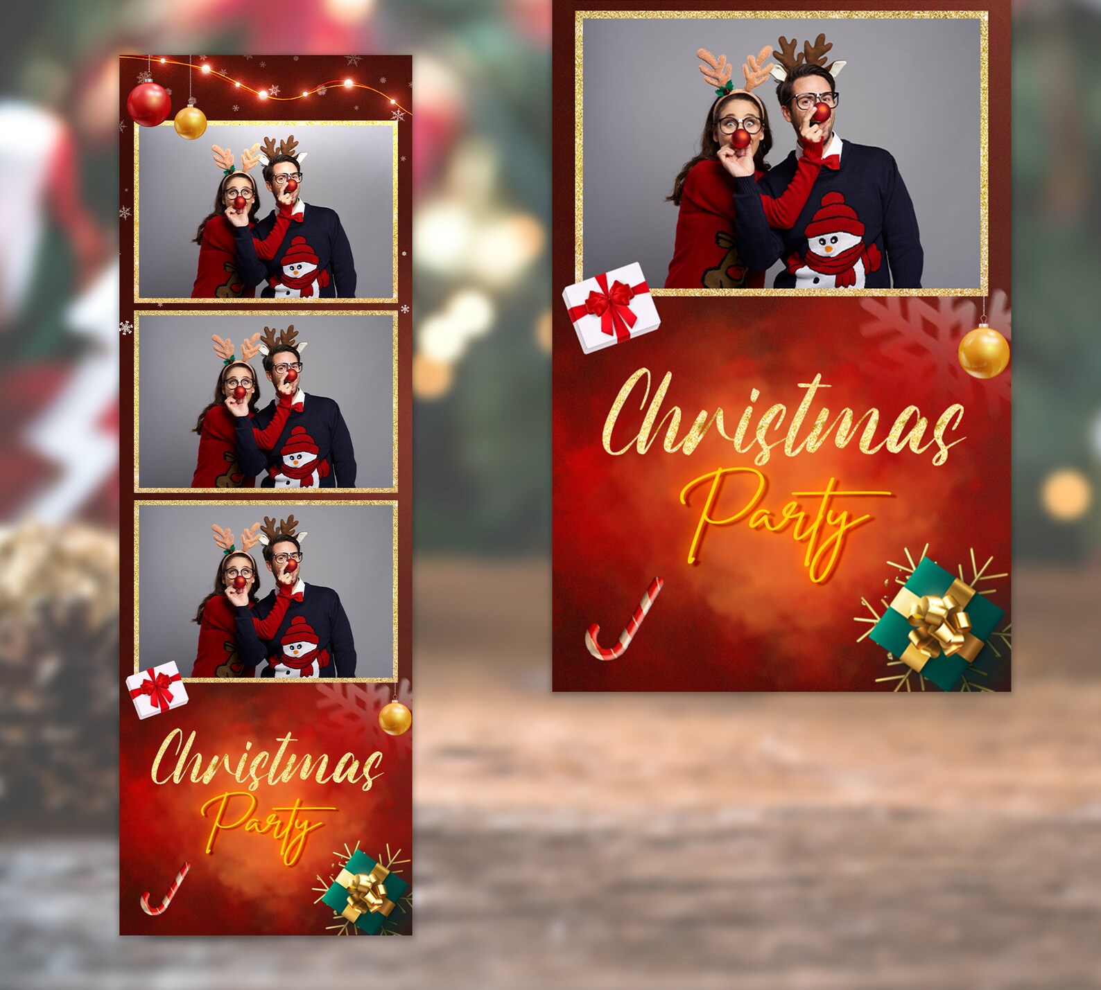 Christmas Photo Booth Template, 2x6 Template, Holiday Photo Booth ...