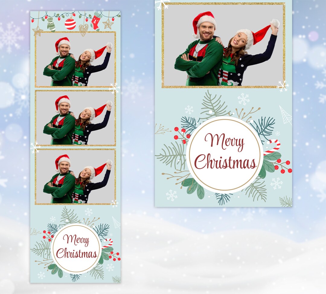 Christmas Photo Booth Template, 2x6 Template, Holiday Photo Booth ...