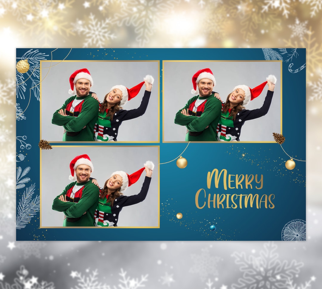 Winter Photo Booth Template, Snowy Photo Booth Template, Photo Booth ...