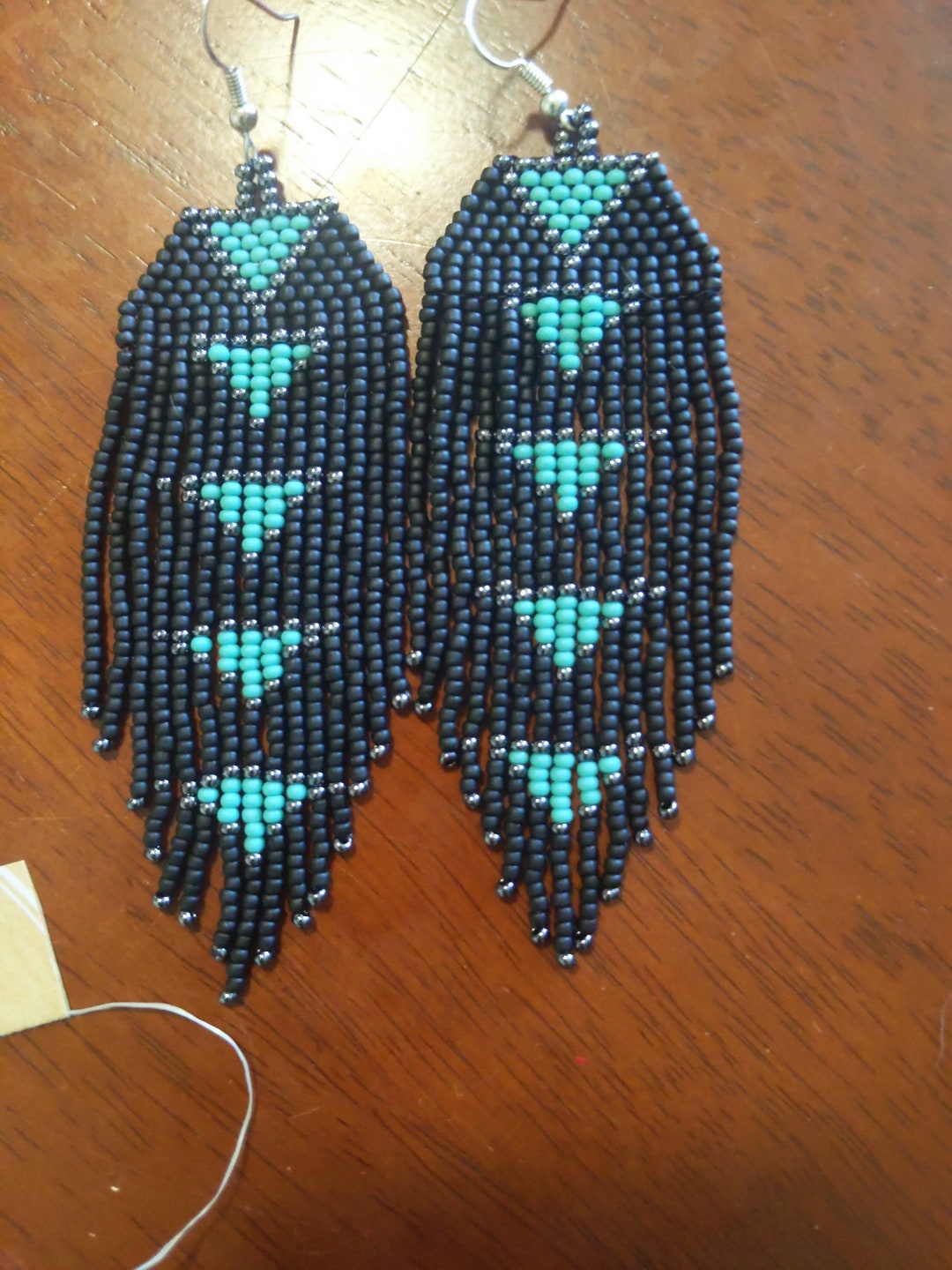 Triangle Fringe Earrings - Etsy