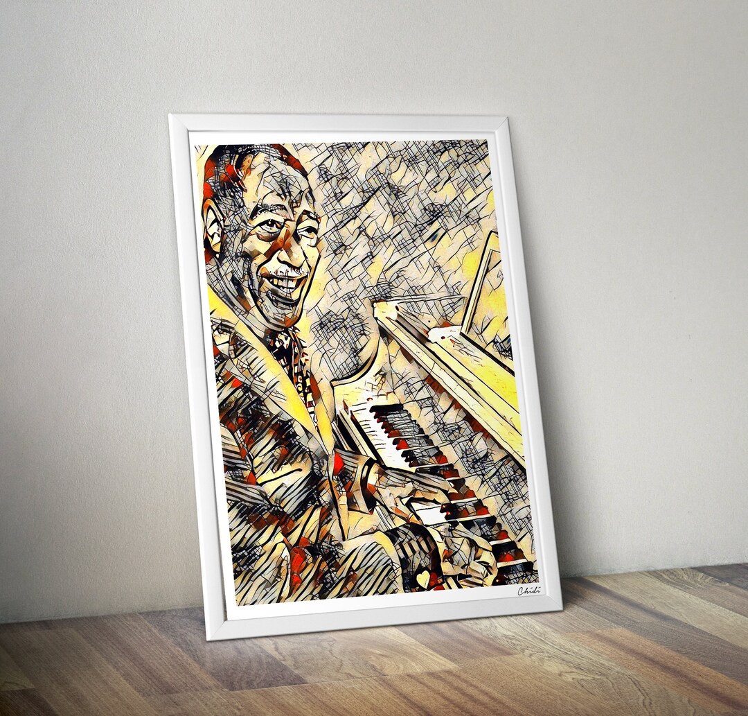 Duke Ellington - Wall Art Print - Modern Black Art Poster - Musician ...
