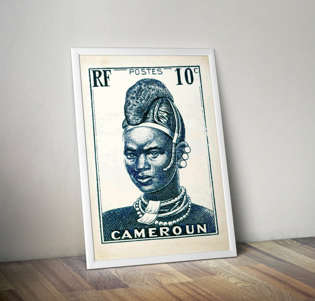 Cameroon Vintage Stamp Art Print: Pan African Decor - Etsy