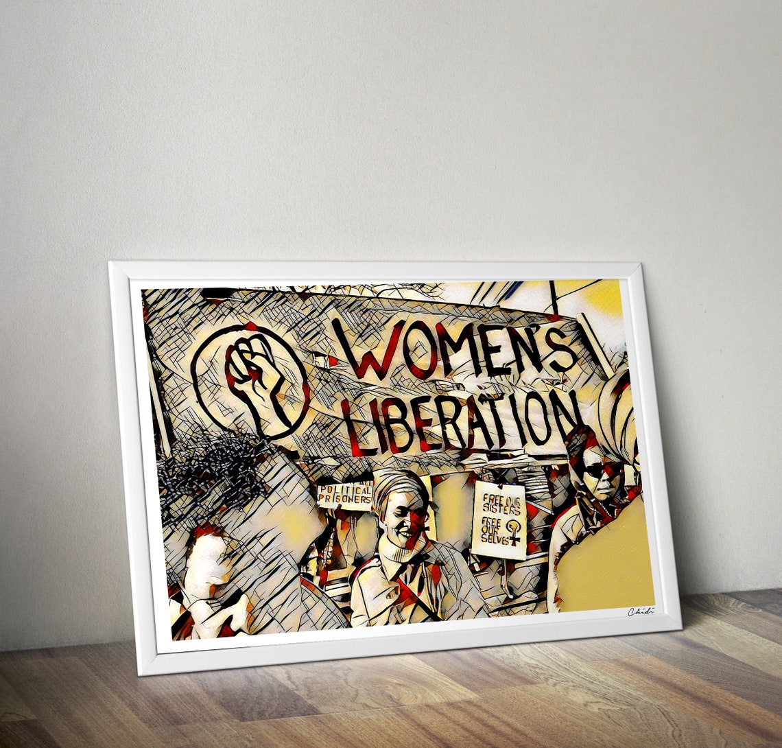 Women's Liberation Print Female Protester Feminist - Etsy