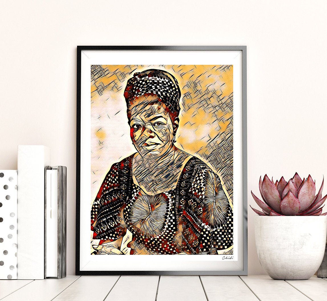 Maya Angelou Wall Art Print Modern Black Art Poster | Etsy