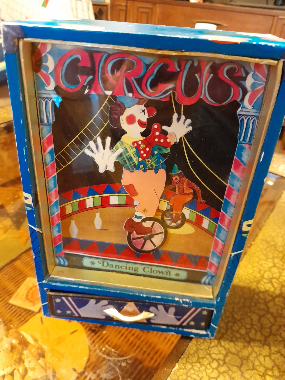 Dancing Circus Clown Jewelry Box, Wind up Music Box, Vintage Dancing ...