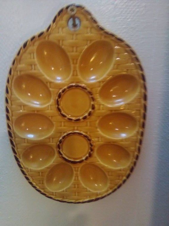 Vintage Ceramic Deviled eggs Platter | Etsy