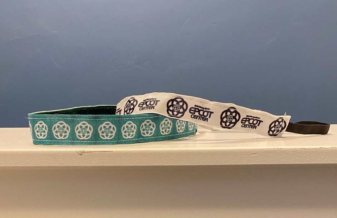 Retro EPCOT Logo Black and White or Teal Non Slip Running Headband and ...