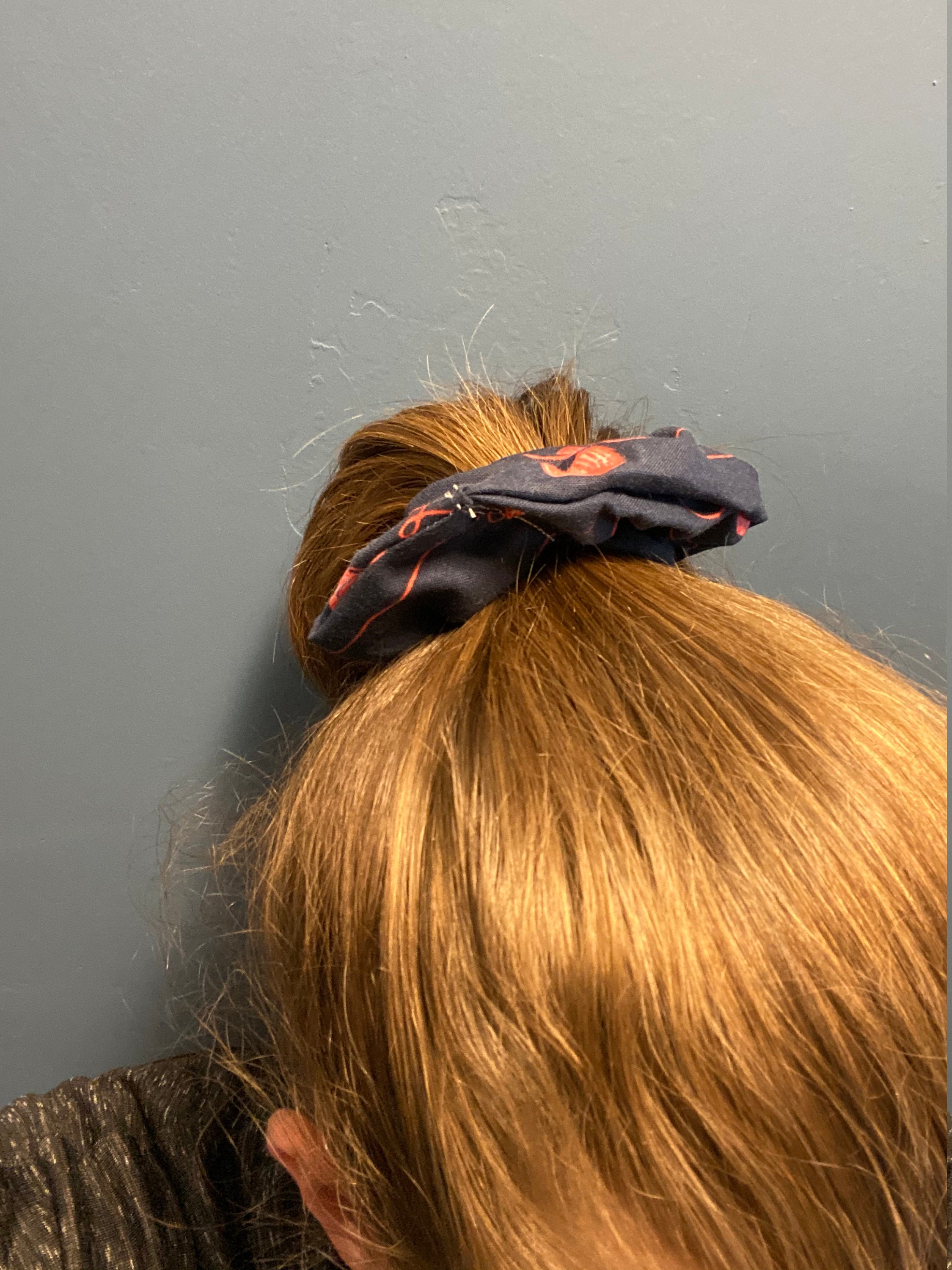 Pink Balls of Yarn on a Blue Background Adult Scrunchies - Etsy