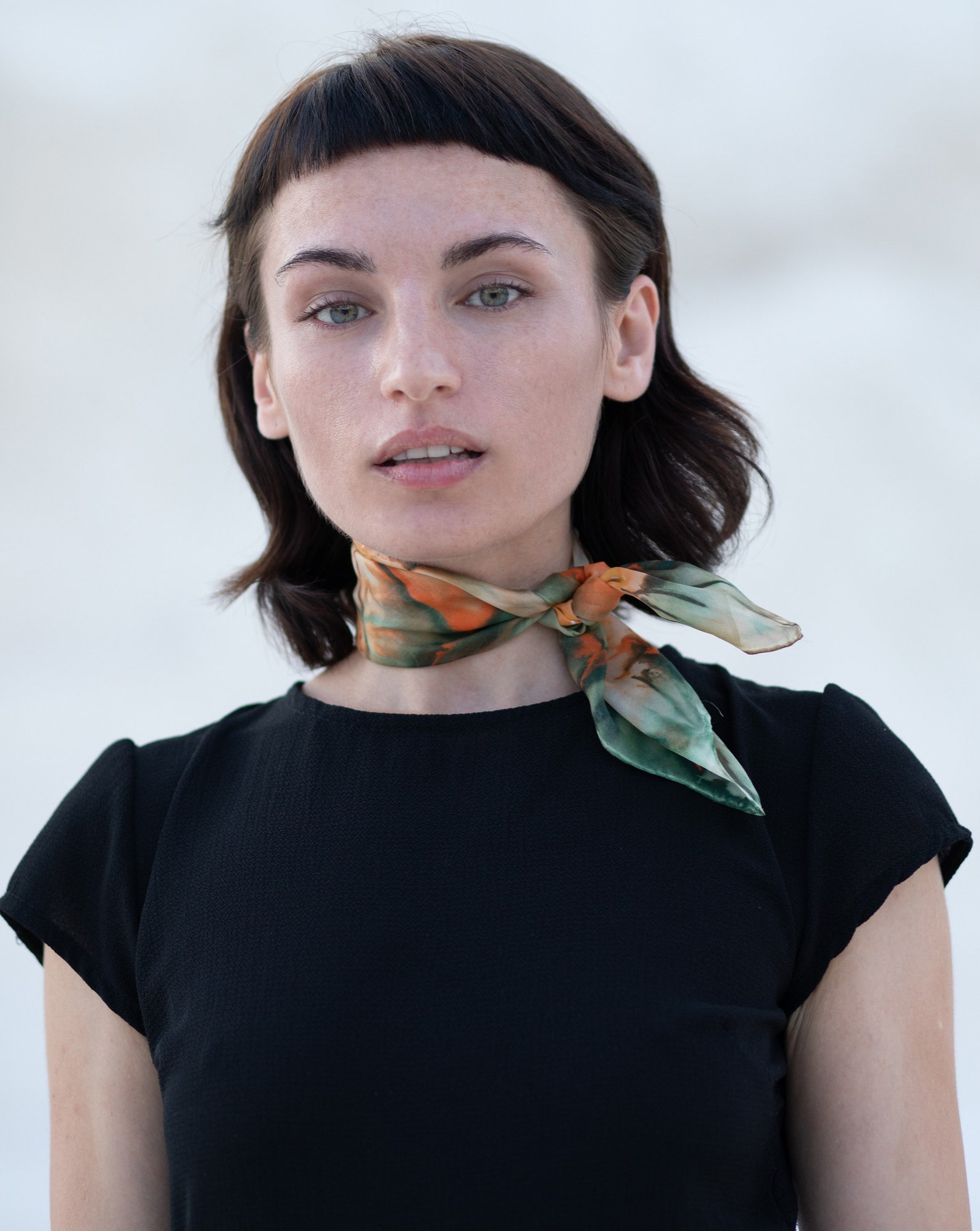 Small Neck Head Silk Scarf Hand Painted. - Etsy