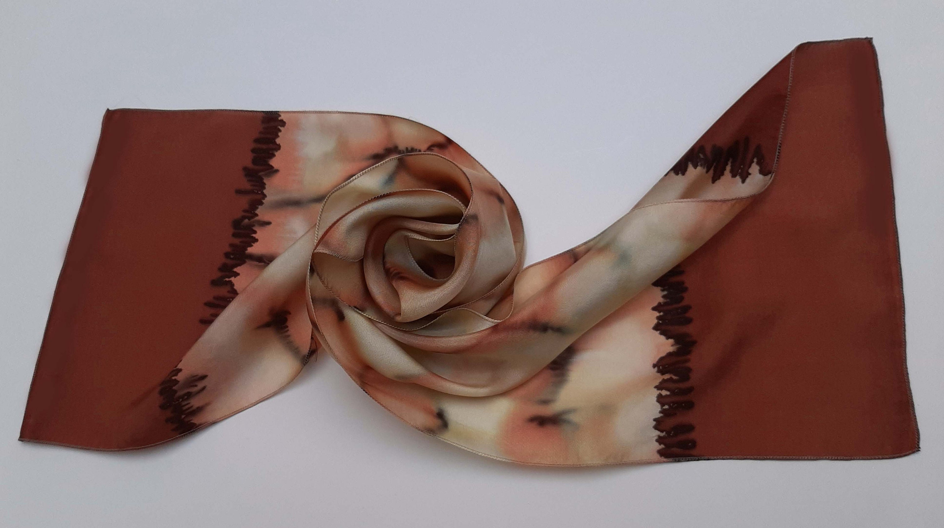 Small Hand Painted Silk Neck Scarf - Etsy
