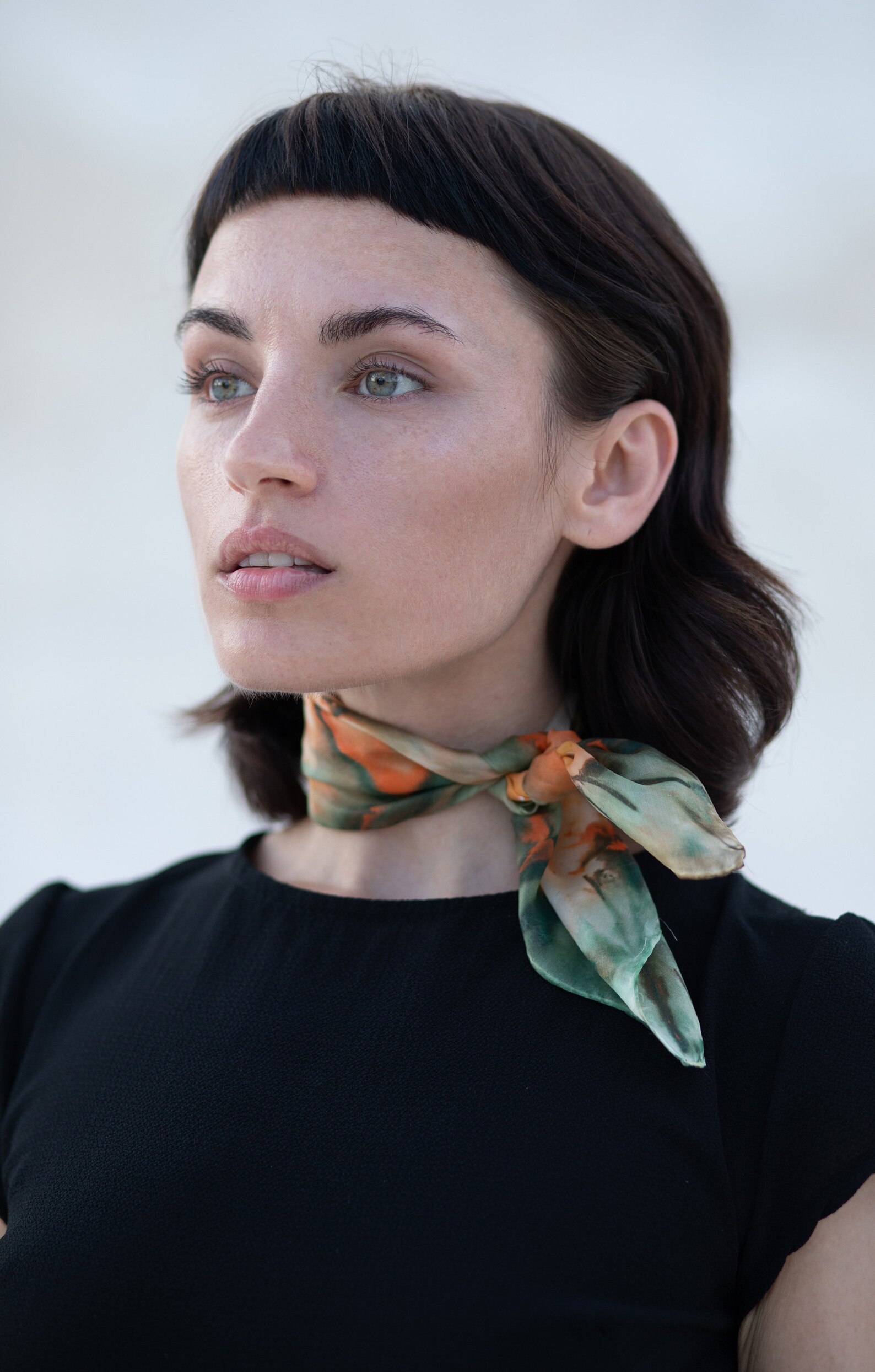 Small Neck Head Silk Scarf Hand Painted. - Etsy