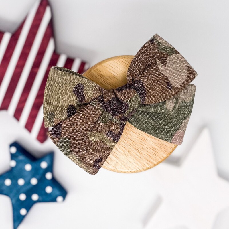 Army Hair Bow - Etsy